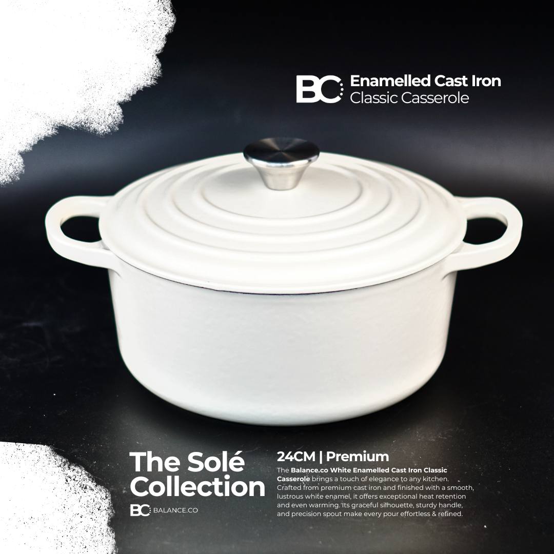 Balance.co Enameled Cast Iron Classic Casserole – 24cm | 5L | 4.6kg | Shopee Malaysia