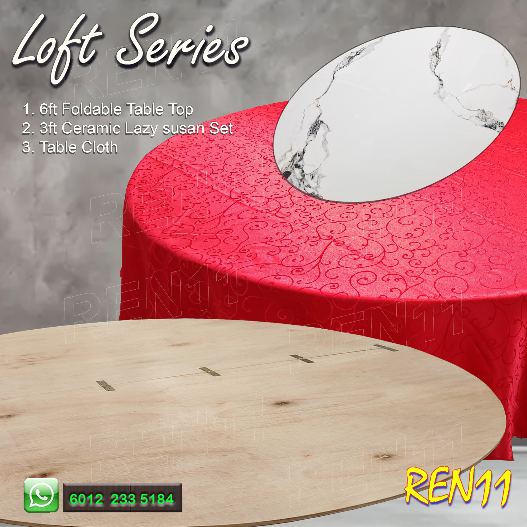 5FT / 5.5FT / 6FT FOLDABLE EXTENTION ROUND TABLE TOP | Shopee Malaysia