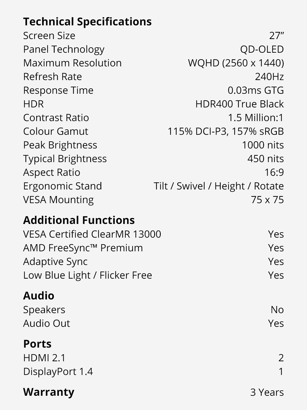 PRISM+ 27G1X PRO 27" 240Hz Gaming Flat Monitor [2560 x 1440] | Shopee Malaysia