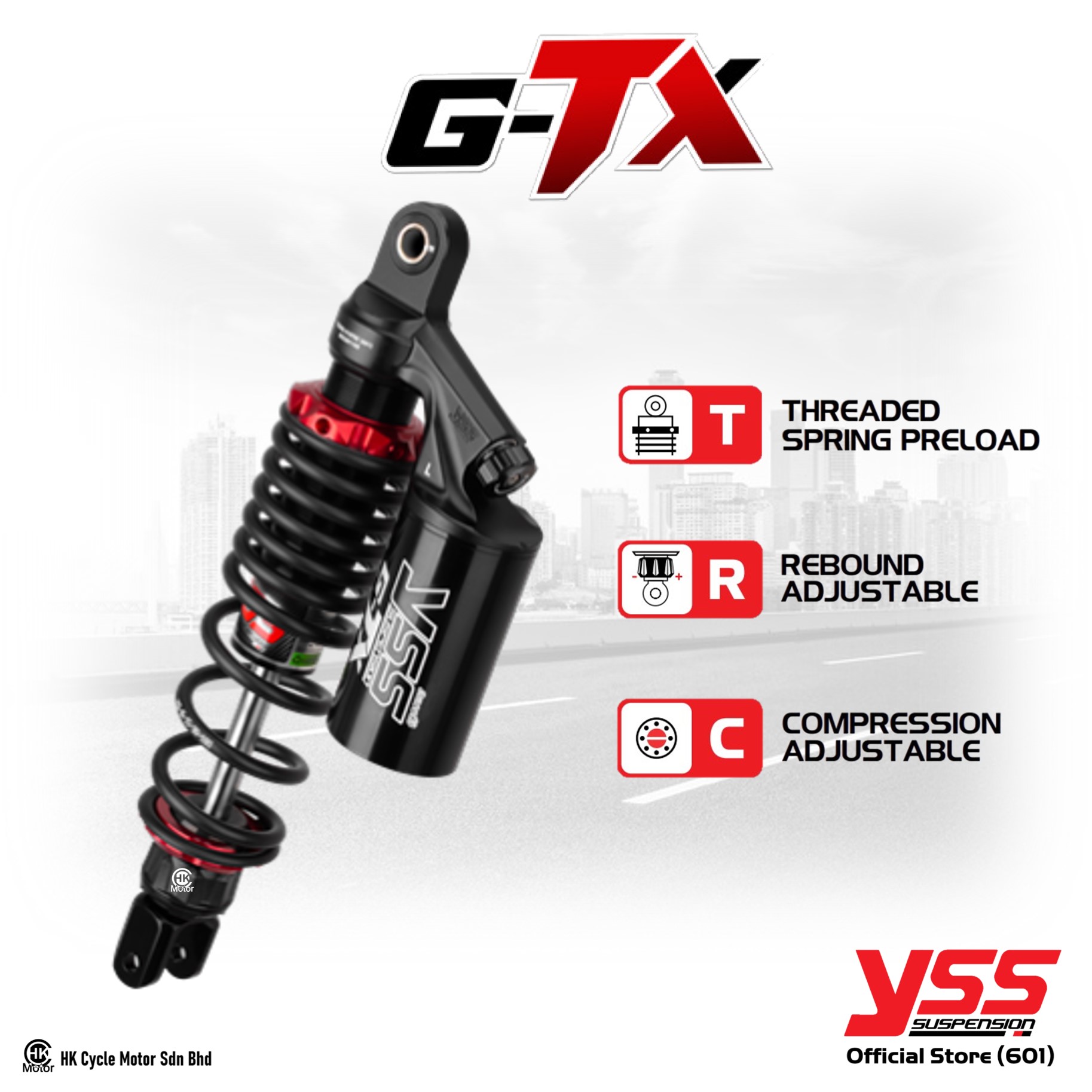 N-MAX (v2) YSS Suspension G-TX model. For Yamaha NMAX v2 year 2020 ...