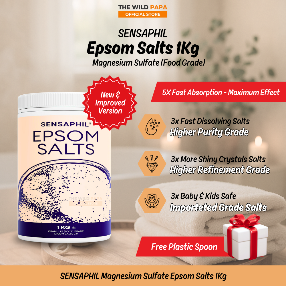 Esentiel Epsom Salts (Magnesium Sulfate) 375g/1.2kg Food Grade Epsom ...