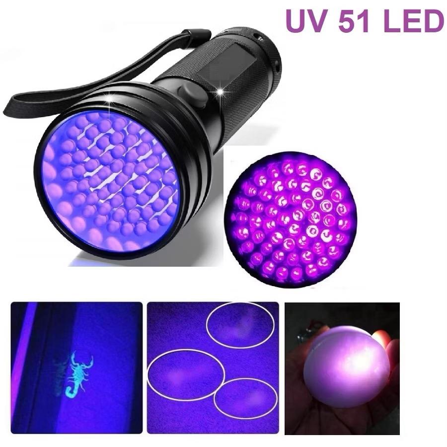 51 LED UV Fake Money Detector Torch Light / Flashlight Ultraviolet ...