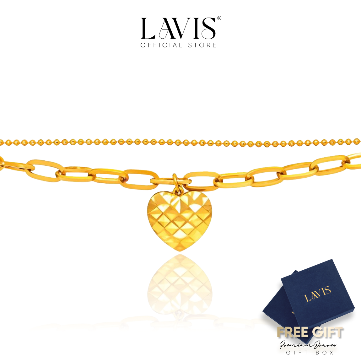 Lavis Leiden Dado Bracelet Titanium Gold Color Heart Jewellery Woman ...