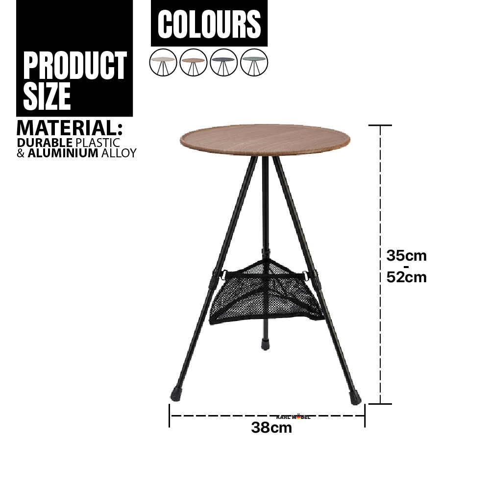 Outdoor Camping Table Round Adjustable Height Camping Small Round Table ...
