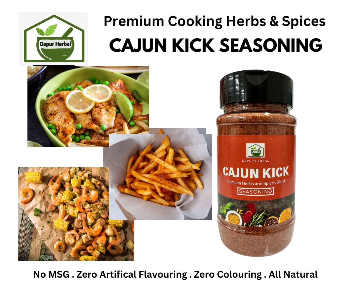 Dapur Herbal Halal Cajun Kick 70gm | 150gm | 250gm | Serbuk Perisa ...