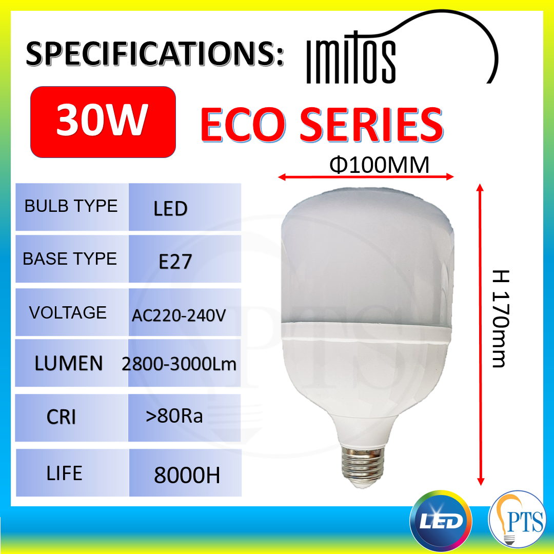 IMITOS LED 30W T Bulb E27 Daylight Coolwhite Warmwhite (6000K 4000K ...