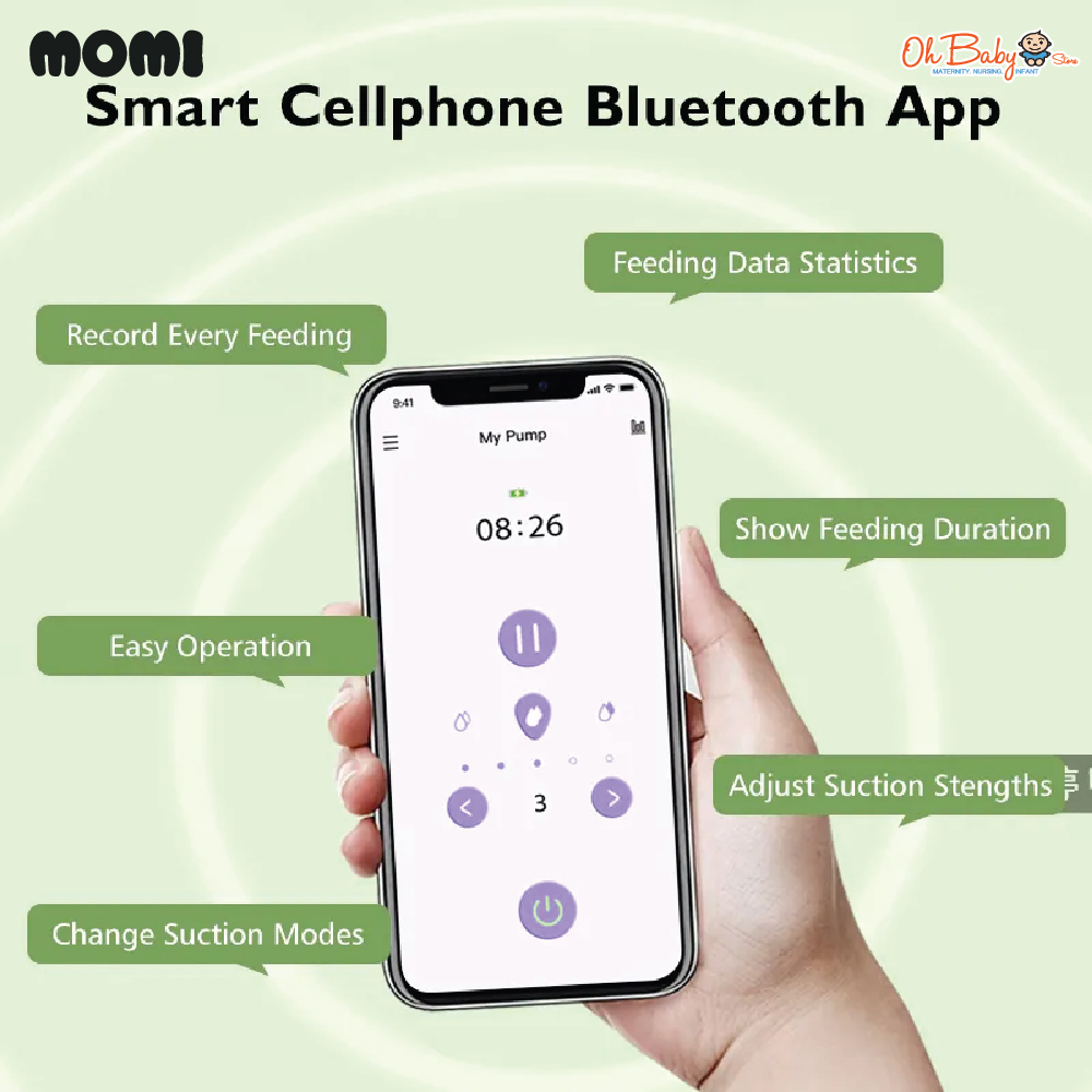 Momi Wearable Handsfree Electric Breast Pump with APP Control 24mm ...