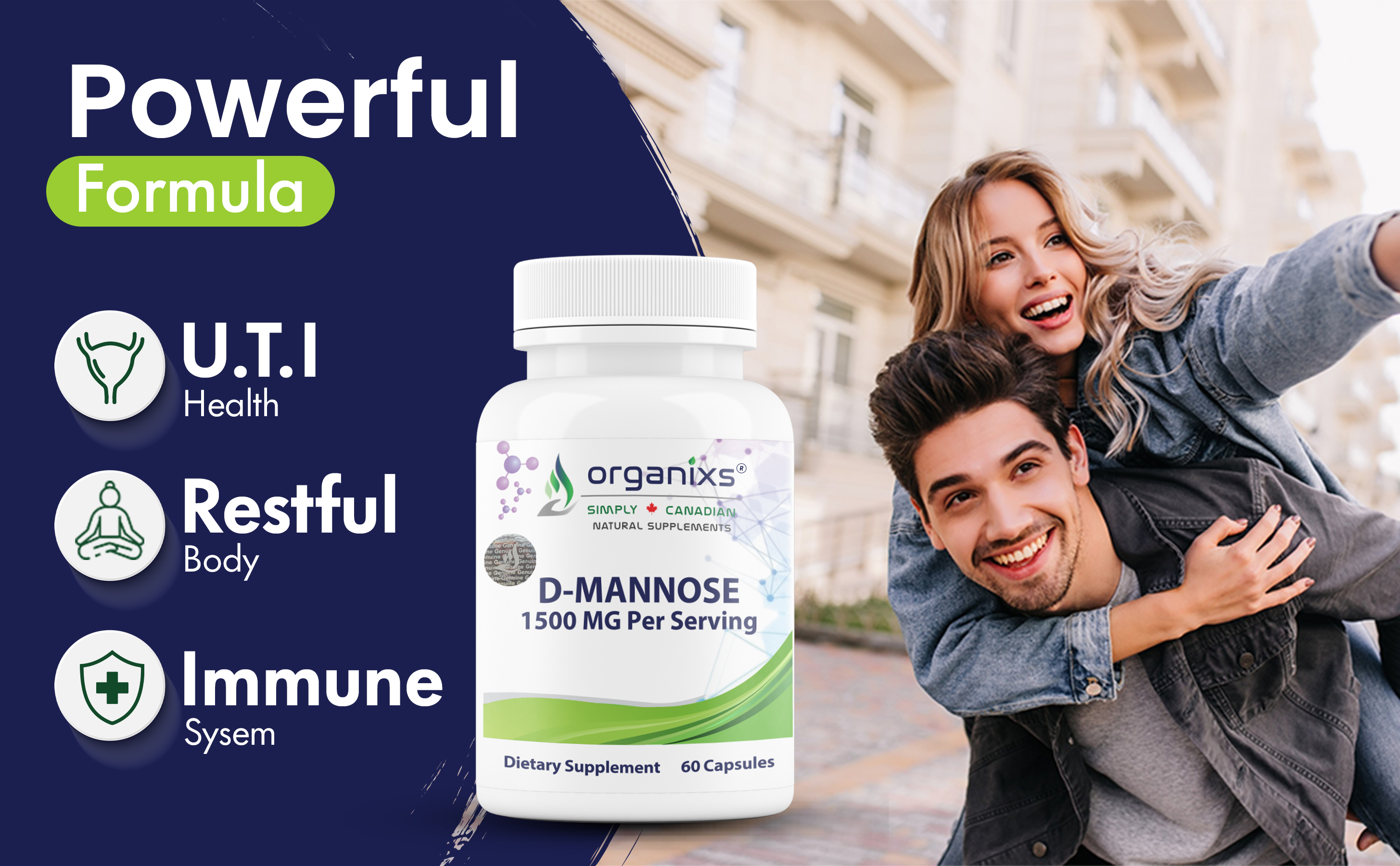 Organixs D-Mannose 1500mg, Urinary Tract Health Support & Digestive ...