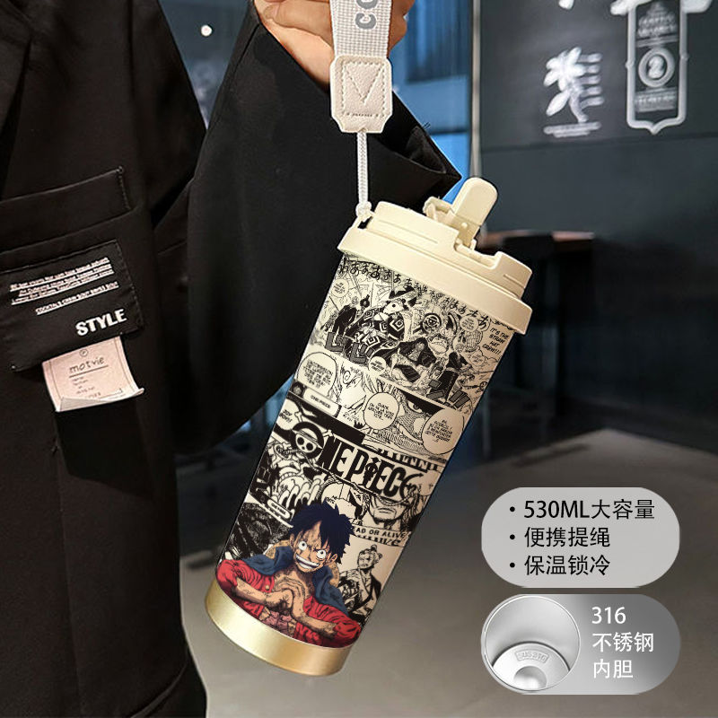 520ml One Piece Luffy Thermos Cup Stainless Steel 316 Botol Air Panas | Shopee Malaysia