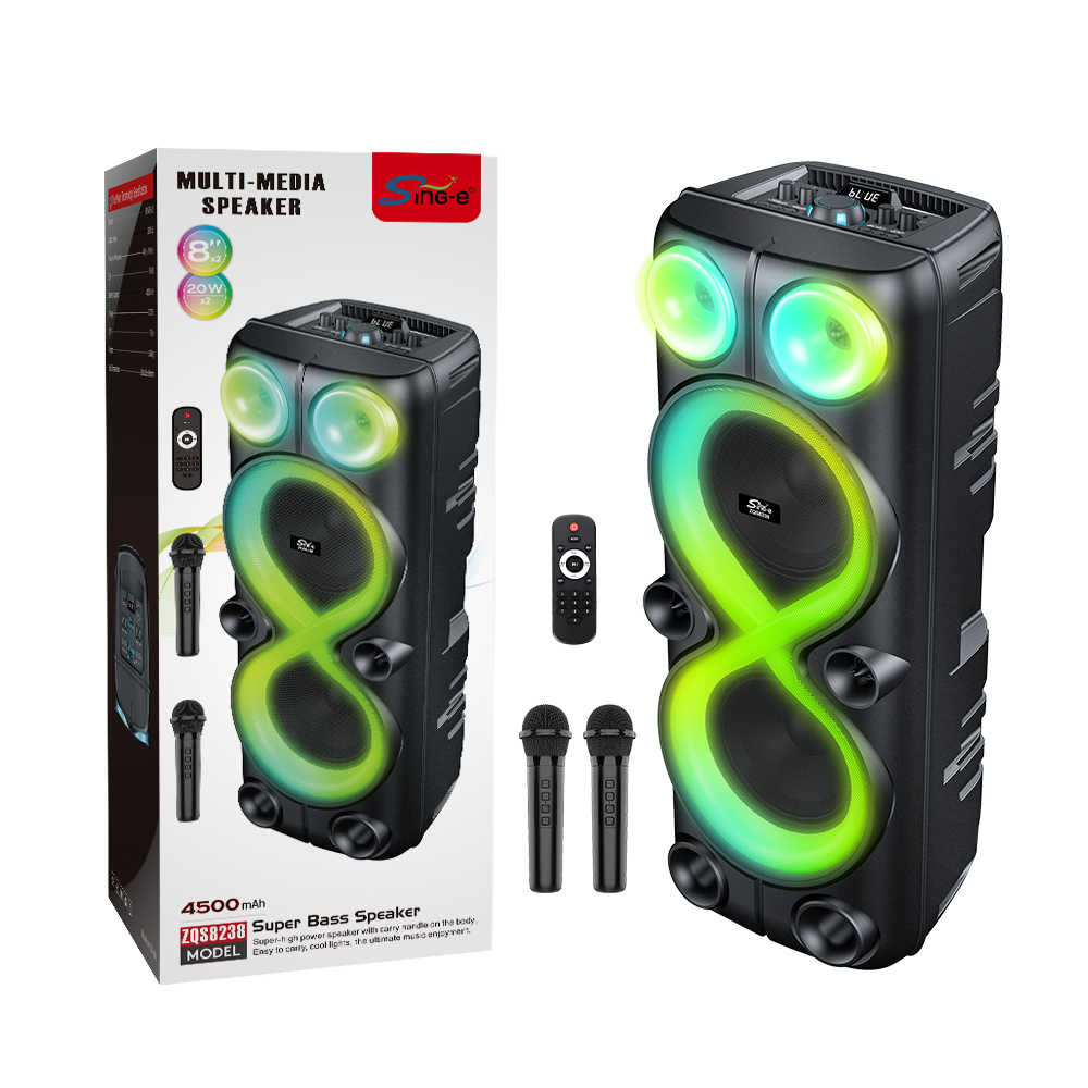 ZQS-8238 Bt Speaker Dual 8 Inch Portable outdoor Karaoke Speaker ...