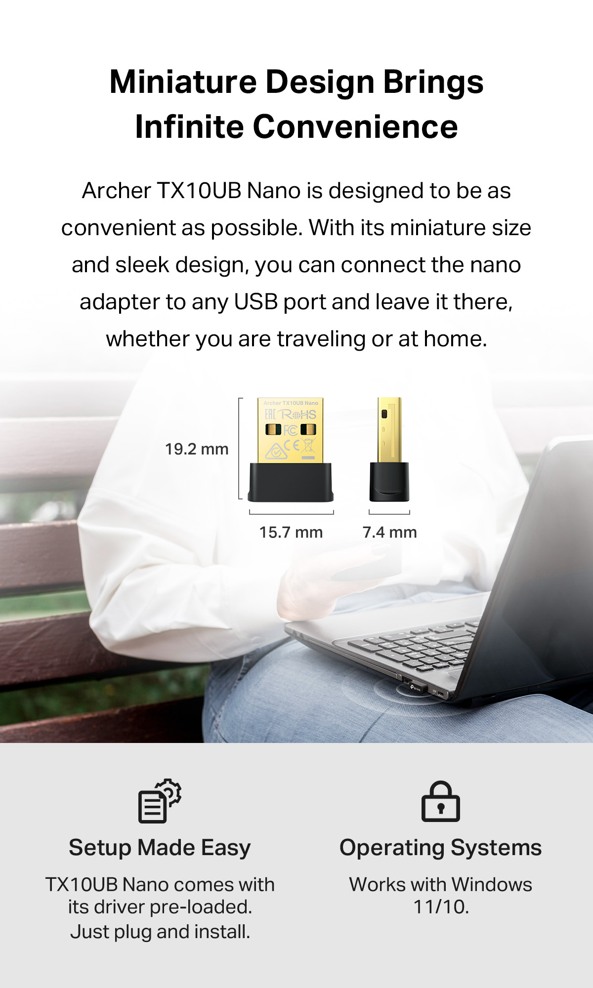 TP-Link Wi-Fi 6 AX900 Wireless USB Adapter Bluetooth 5.3 Archer TX10UB ...