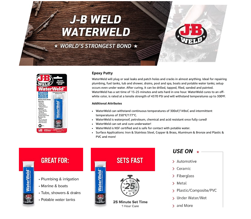 J-B Weld Plastic Bonder Black Syringe l Steel Inforced Epoxy Putty ...