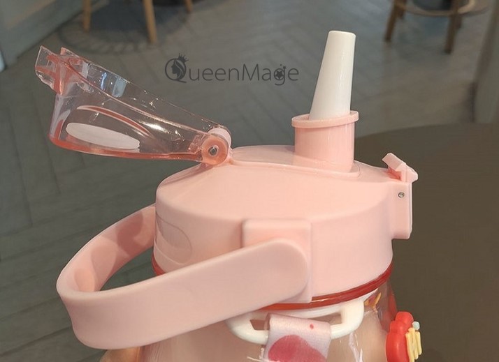 QueenMage Big Water Bottle 1300ml Cute Water Bottle Straw Botol Air ...