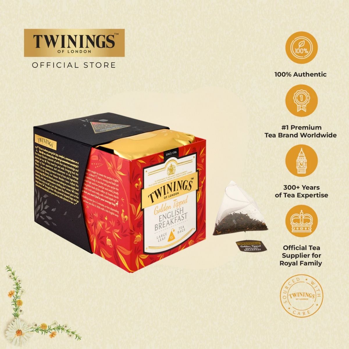 TWININGS Discovery Collection Golden Tipped English Breakfast Tea (15's ...