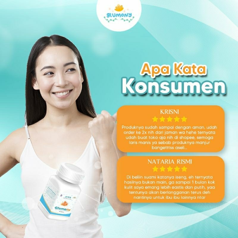 Pemutih Badan Glumony Whitening Supplement Korea Ubat Putih Glutathione ...