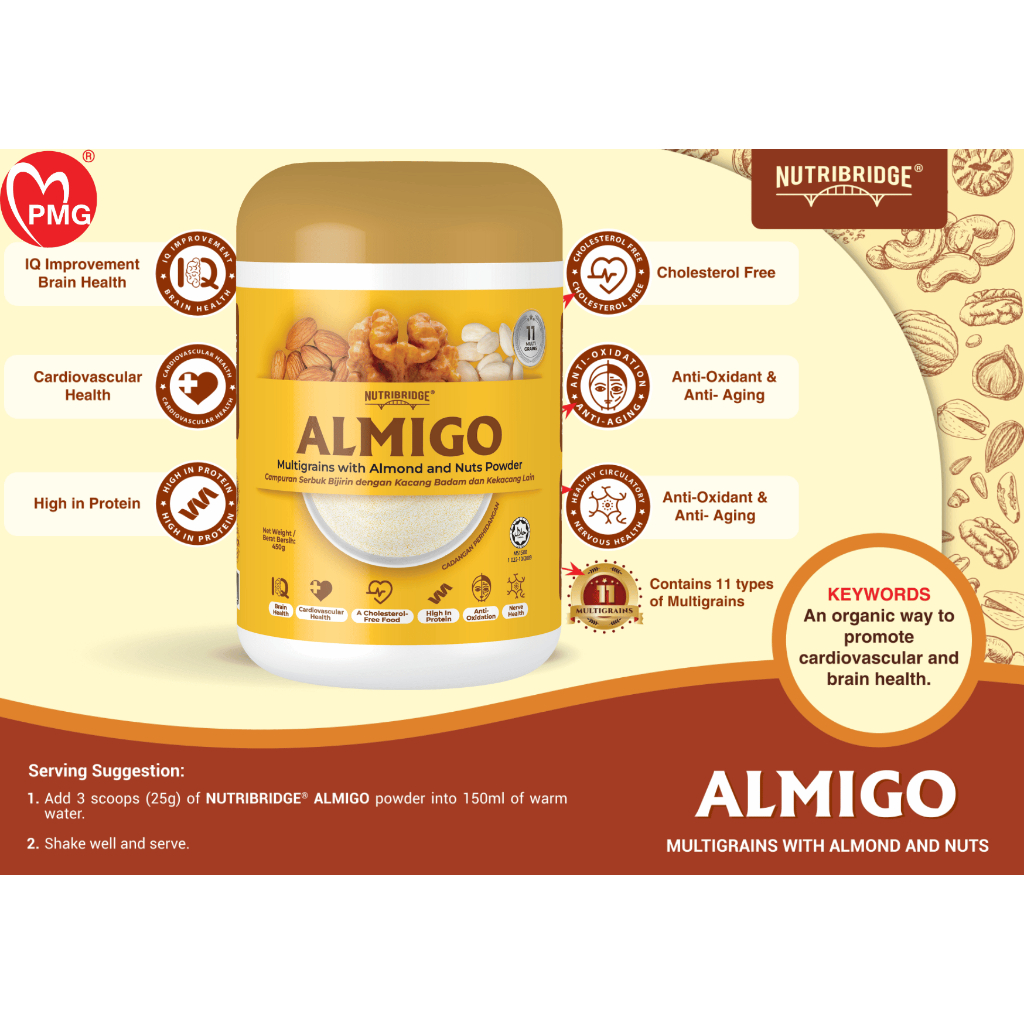 NUTRIBRIDGE ALMIGO (BLENDED NUTS & BEAN) POW 450g | Shopee Malaysia