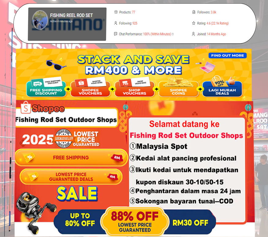 DAIWA Spinning reel fishing rod set barang mancing set combo box ...