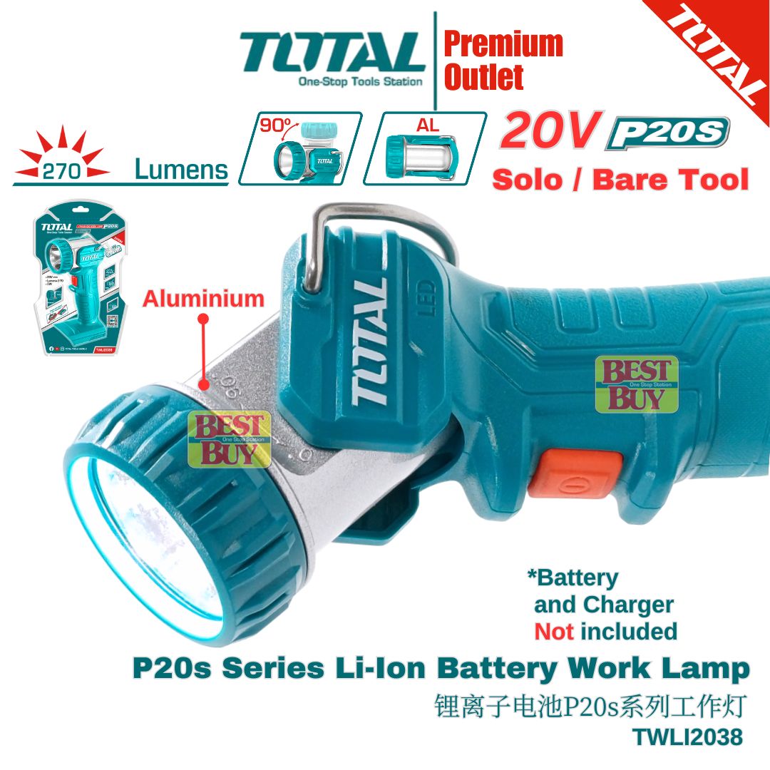 TOTAL Tools P20s 20V series Cordless Portable Work Lamp [ Solo/Bare ...