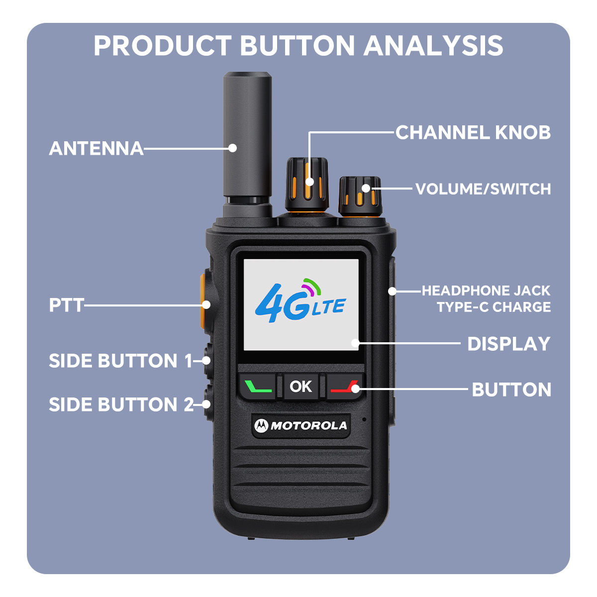 Motorola Walkie Talkie MT280 4G/5G Network intercom 5000KM Waterproof ...