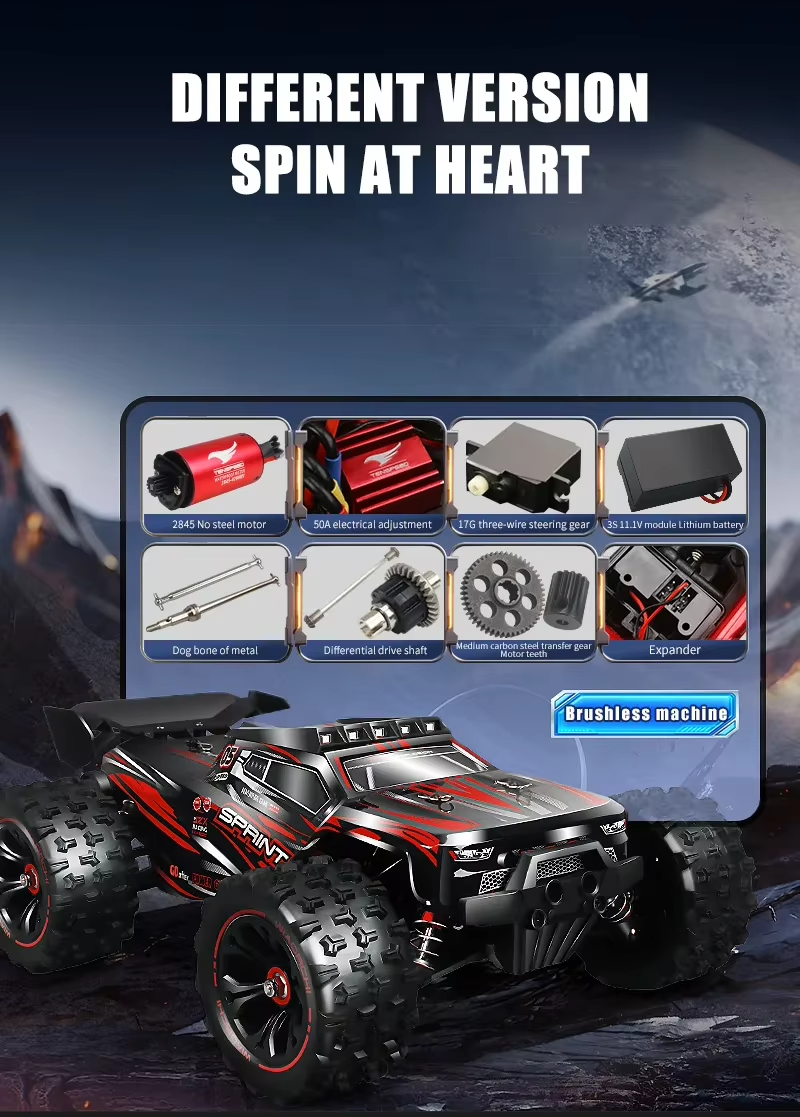 {NEW25} TENSPEED 1/14 RC Truck 90KM/H Brushless Motor High Speed Alloy ...