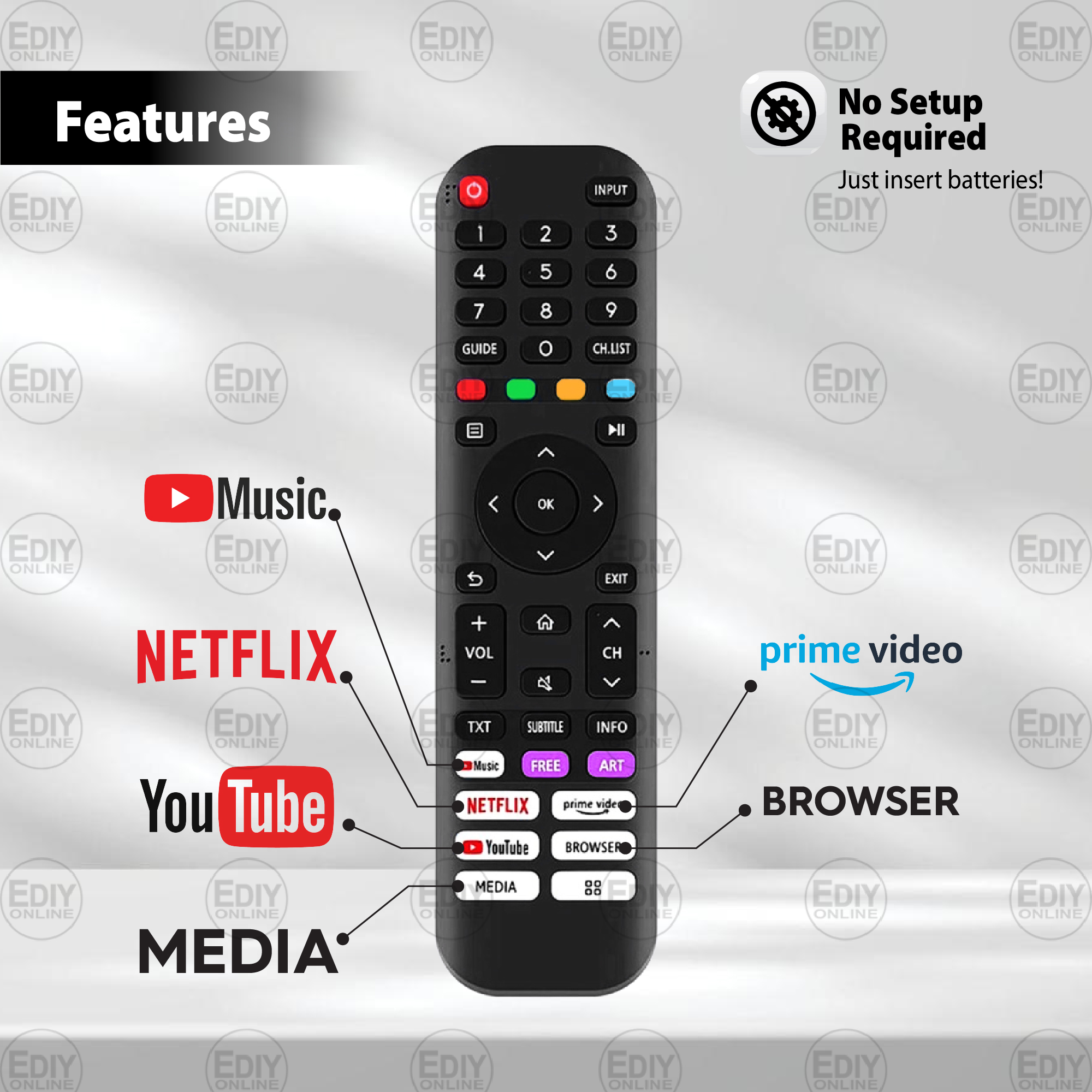Remote Control For DEVANT Hisense EN2J30H EN2G30H VIDAA TV Remote ...