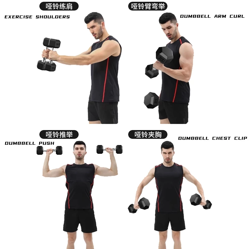 Hexagon Dumbbell Sport Gym Fitness Exercise Weight Training Equipment ...