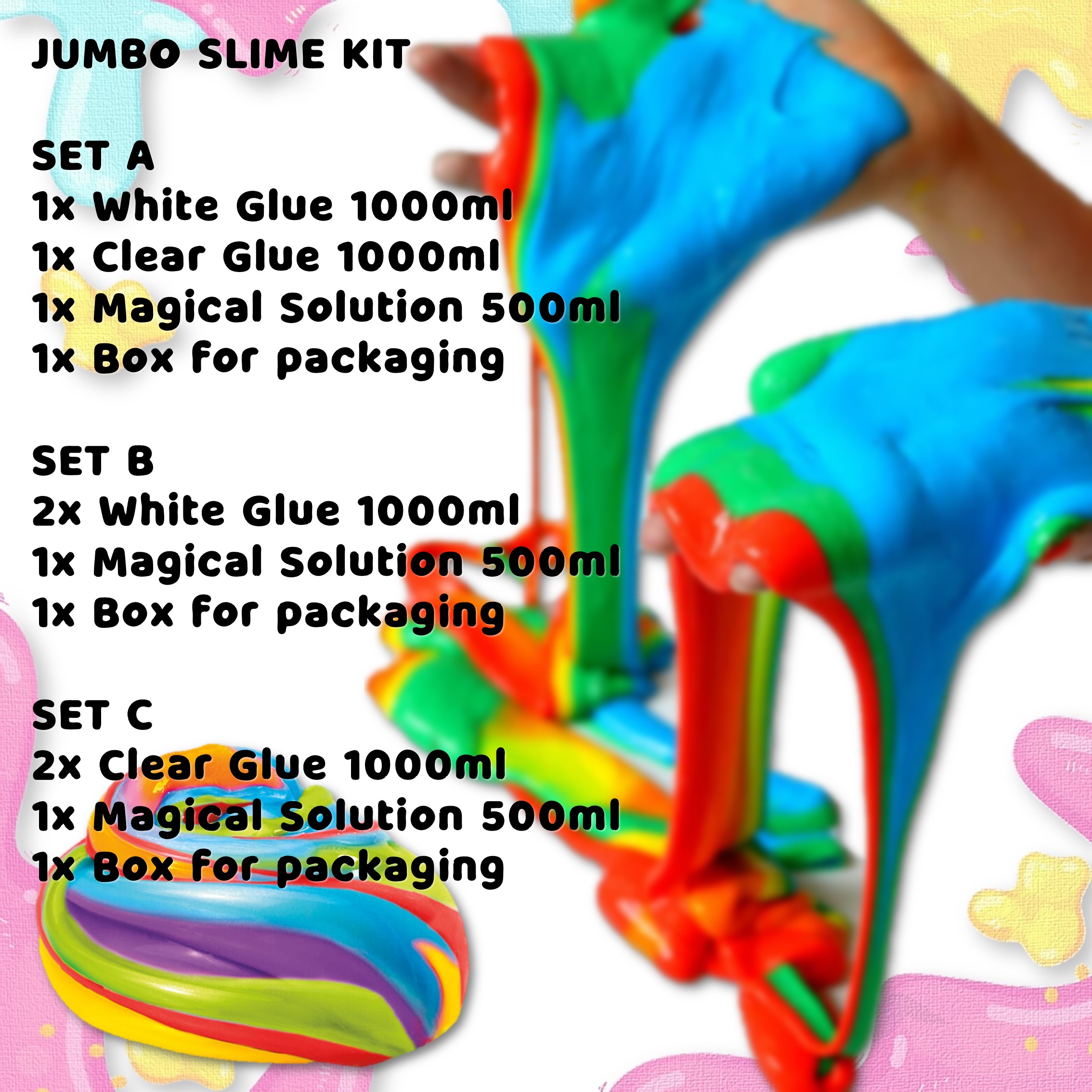 JUMBO SET SLIME KIT SUPER BIG SIZE - DIY MAKING SLIME SO EASY ...