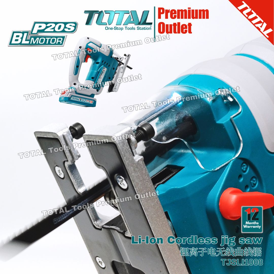 TOTAL Tools 20V series Cordless Jig Saw Brushless motor Extra 5pcs saw ...