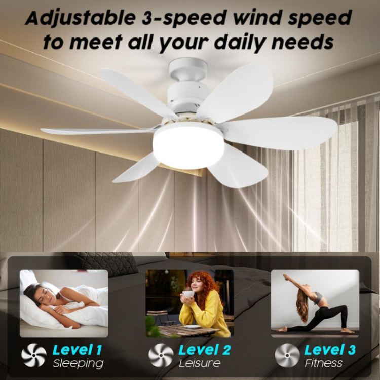 TechnHome 52CM Ceiling Fan LED Mini Kipas Siling Cooling Fan 6 Blades ...