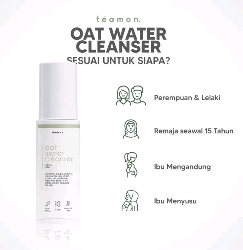 TEAMON Oat Water Cleanser 60ml | Green Tea FaceMist | Teamon Skin Malaysia | Shopee Malaysia