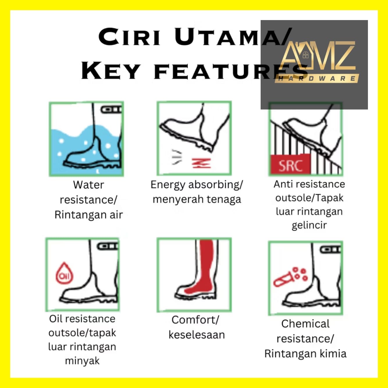 Anti-Slip KORAKOH rubberboot kasut LEGEND (M6000BLACK&M7000YELLOW ...