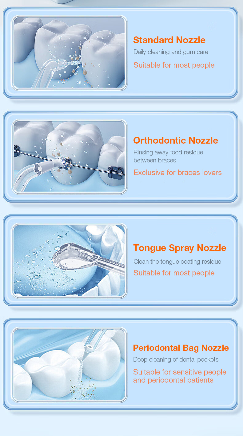 Airuidu CF500 Electric Water Flosser With 4 Head 160ML Water Floss ...