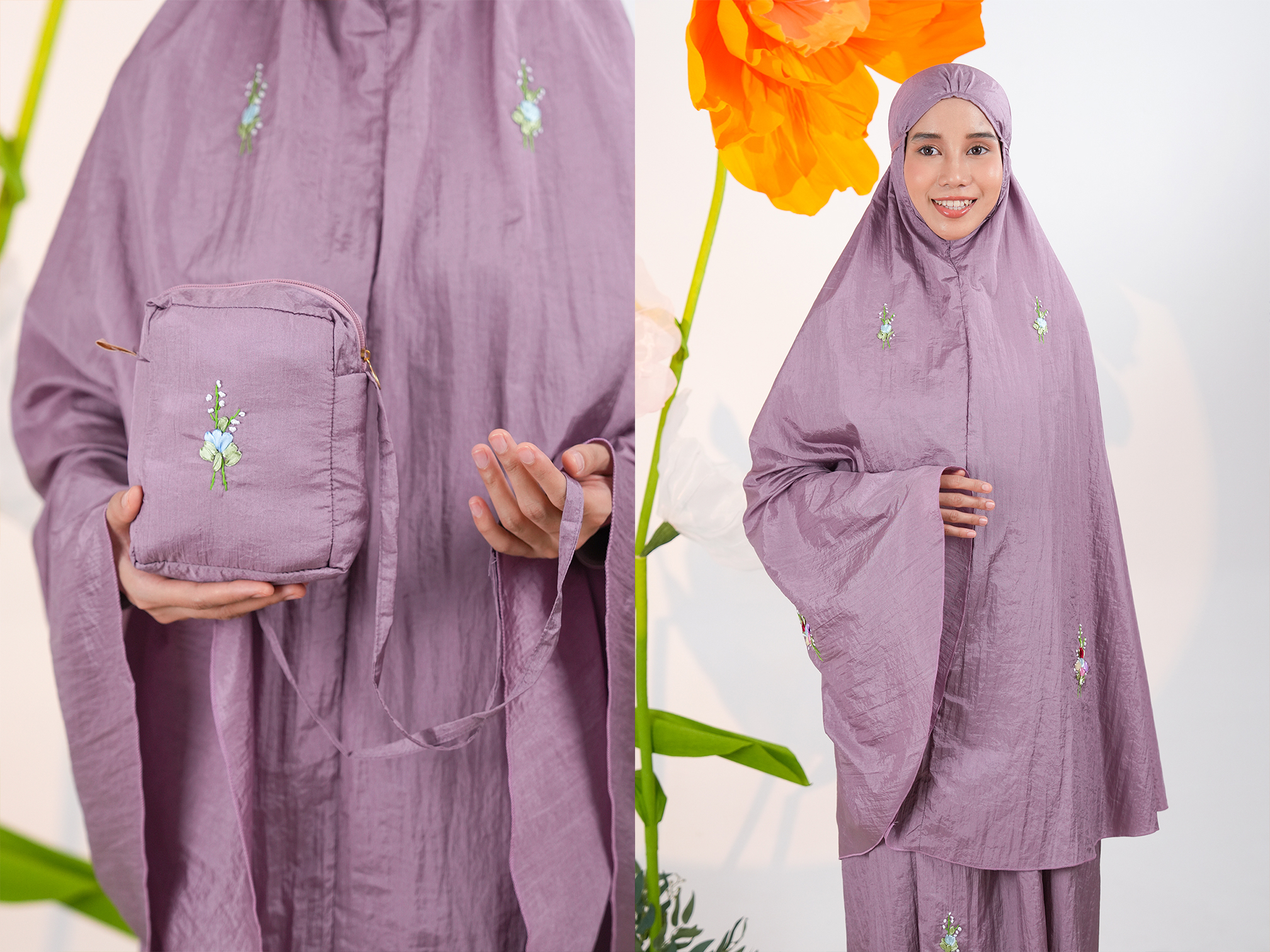TELEKUNG TEA Travel Telekung + Mini Pouch Bag | Shopee Malaysia