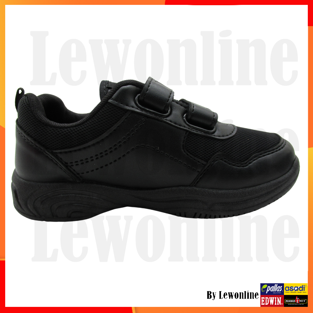 EDWIN BLACK SHOE SCHOOL SHOE DOUBLE STRAP / Kasut Sekolah Kasut Hitam ...