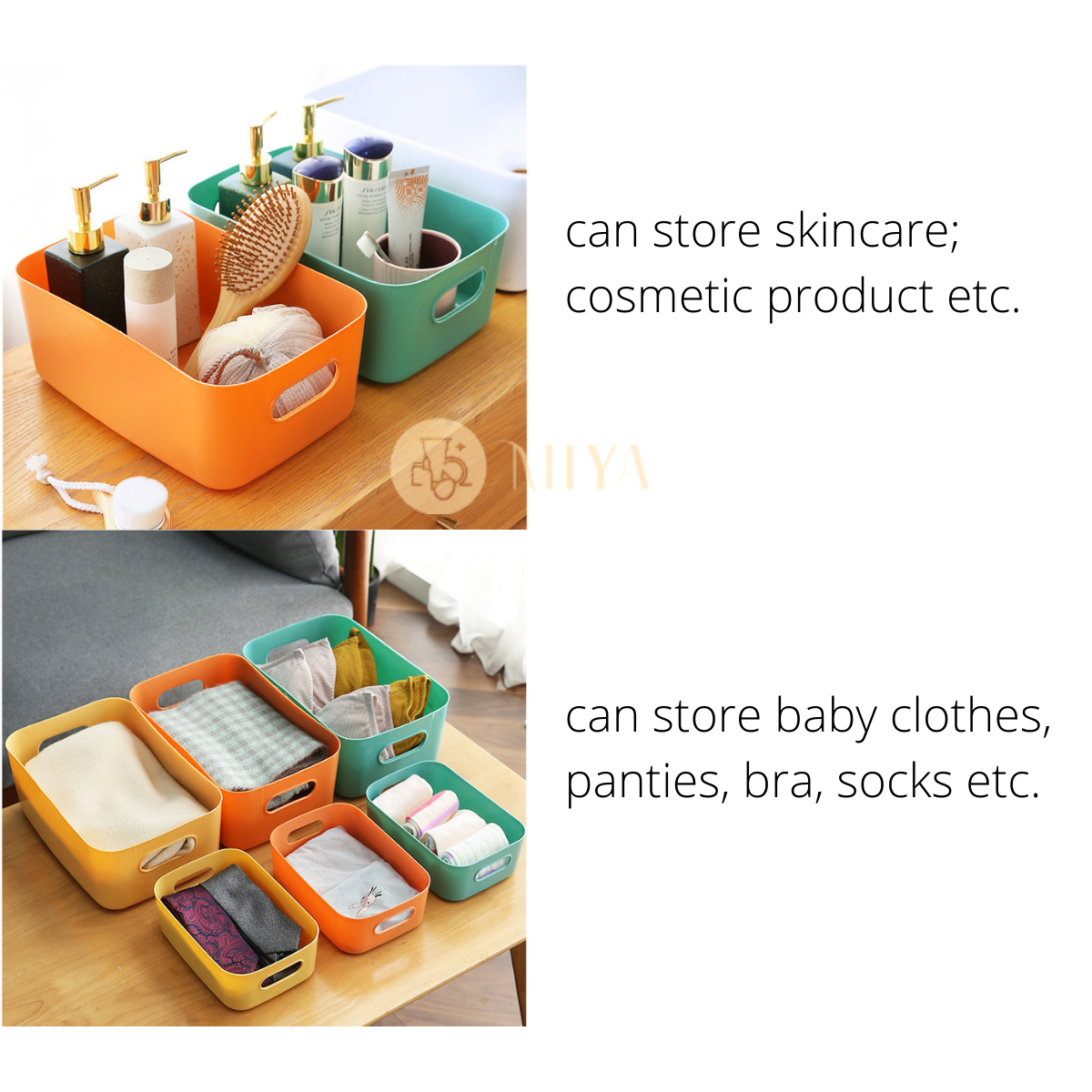 Plastic Storage Organizer Box Multipurpose Basket Portable With Handle ...