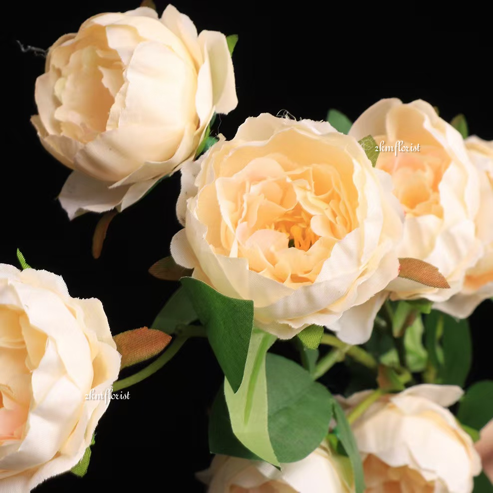 (6HEADS) TEA PEONY FLOWER Artificial Fake Plant Bouquet Plastic Wedding ...