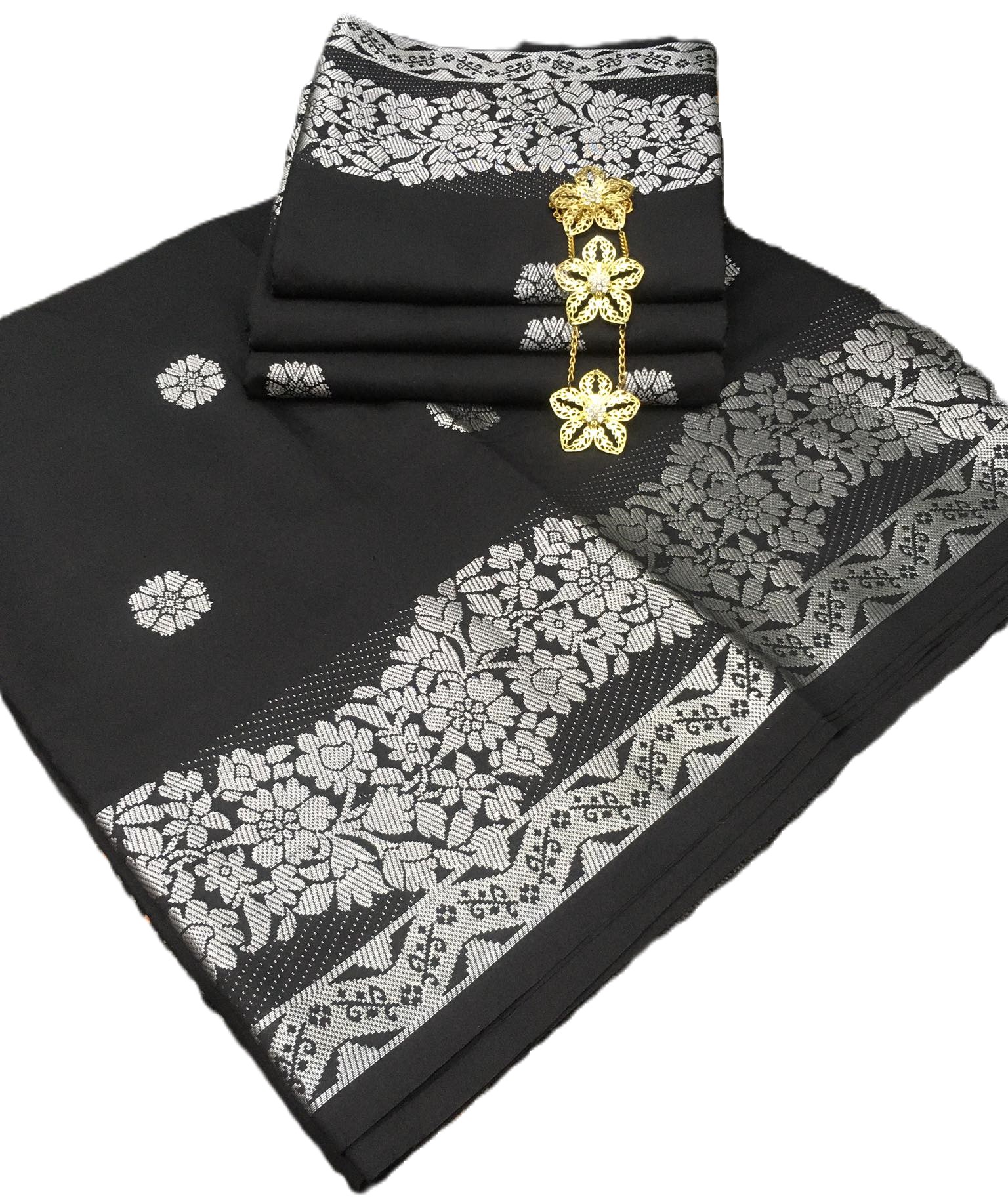 * #S7A01 * SONGKET BUNGA JASMINE SINGLE SIDE BORDER BESAR 7'INCH - 4 ...
