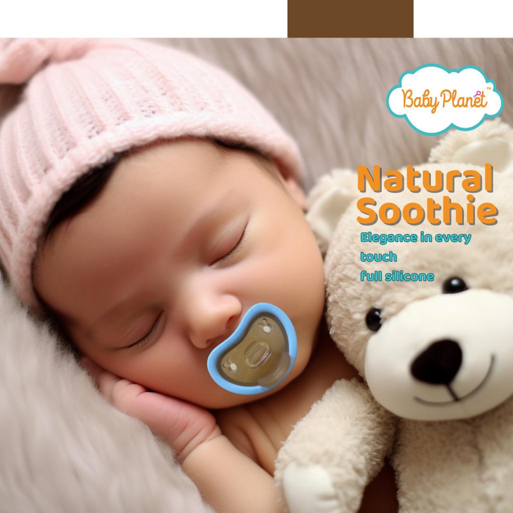 Baby Planet Natural Soothie Pacifier Flat / Round Nipple Silicone ...