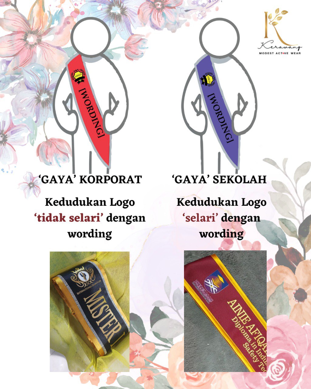 Selempang GRADUASI CUSTOM satin tebal berkualiti (PRINTED). 11 x 190cm ...