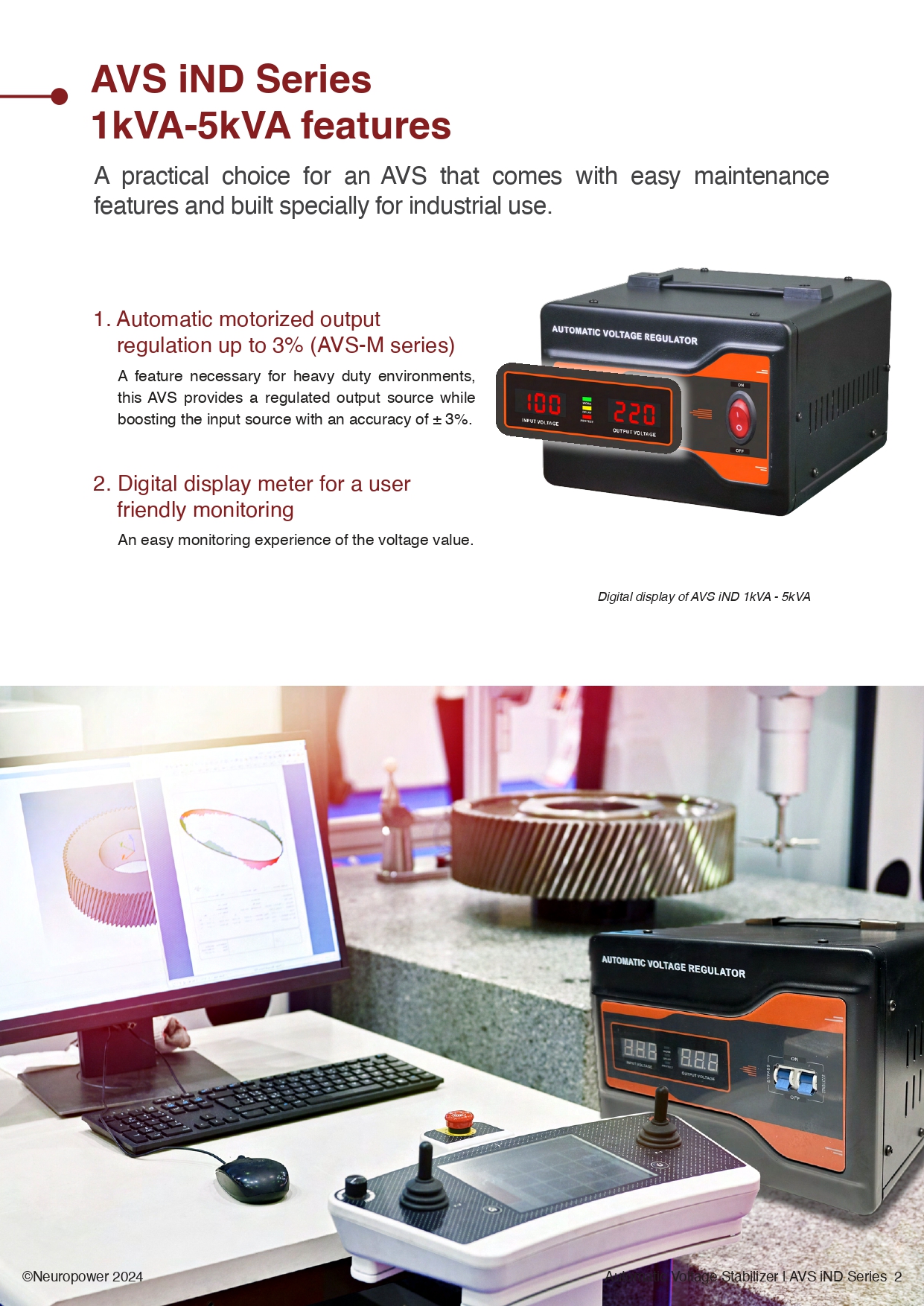NEUROPOWER Industrial Series AVS Automatic Voltage Stabilizer 1KVA/2KVA ...