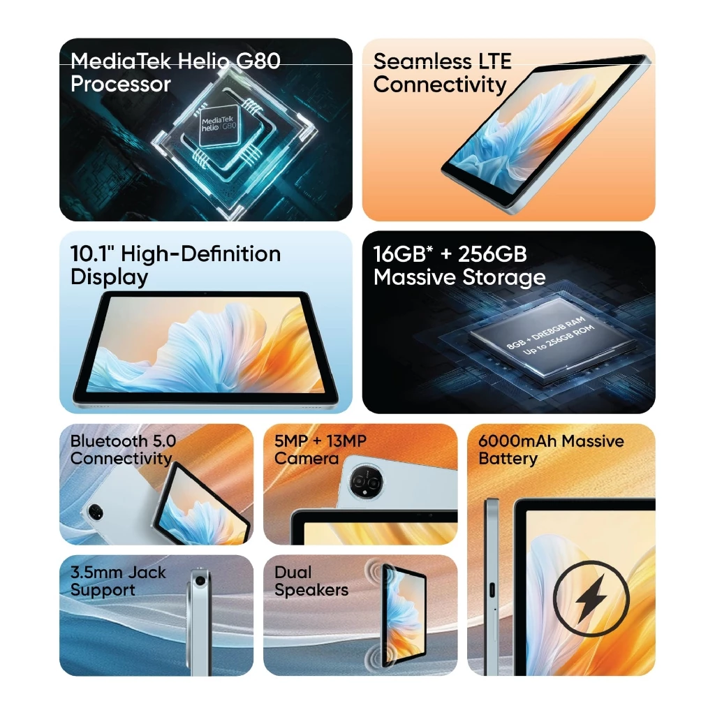 TechLife Pad Neo LTE Tablet | 8GB RAM + 256GB ROM | Original Realme ...