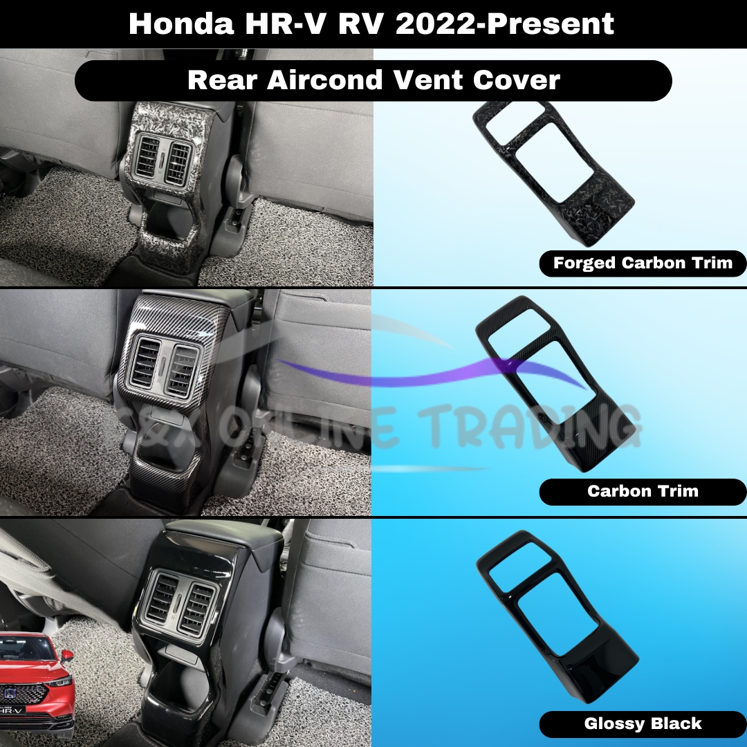 Honda HRV HR-V RV 2022-2025+ Carbon Trim/Glossy Black Rear Aircond ...