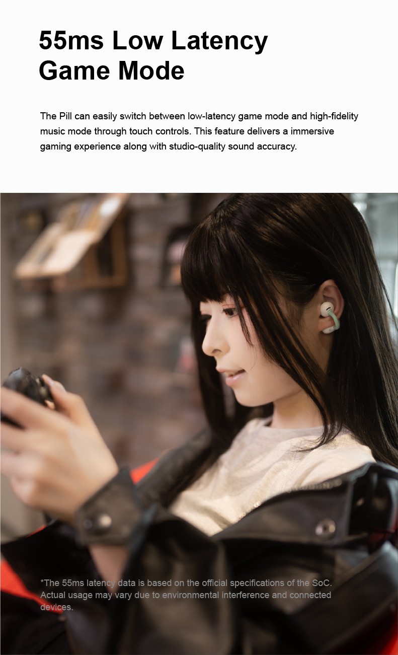 MOONDROP PILL Open Ear Clip Wireless Earphones Bluetooth 6 IPX4 Built ...