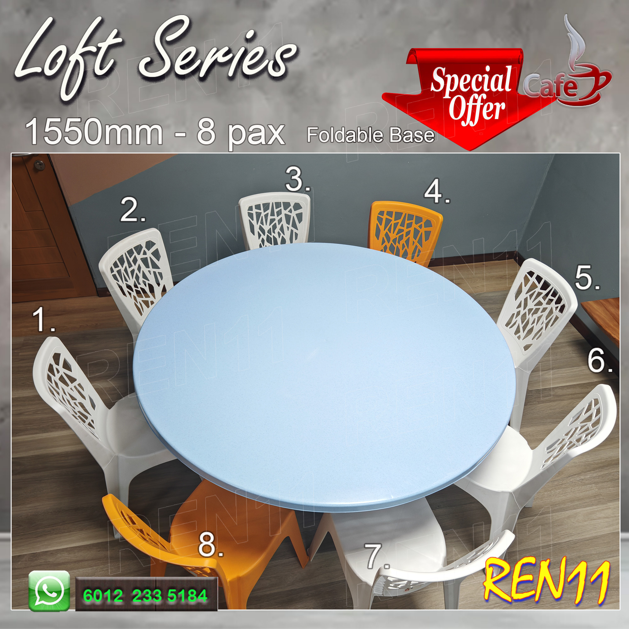 3V ROUND Plastic Table Foldable - Grad A Original with Logo - Klang ...
