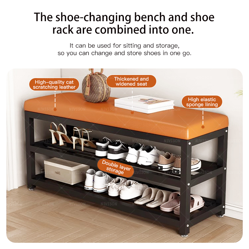 NIVISON Shoe rack bench Storage Stool Rak Kasut Shoes Shelf Easy To ...