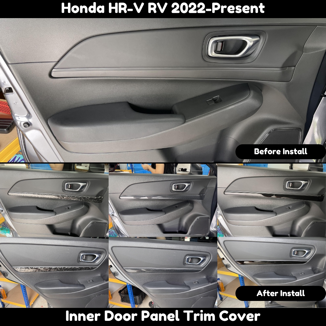 Honda HRV HR-V RV 2022-2025+ Forged Carbon Trim&Glossy Black Inner Door ...