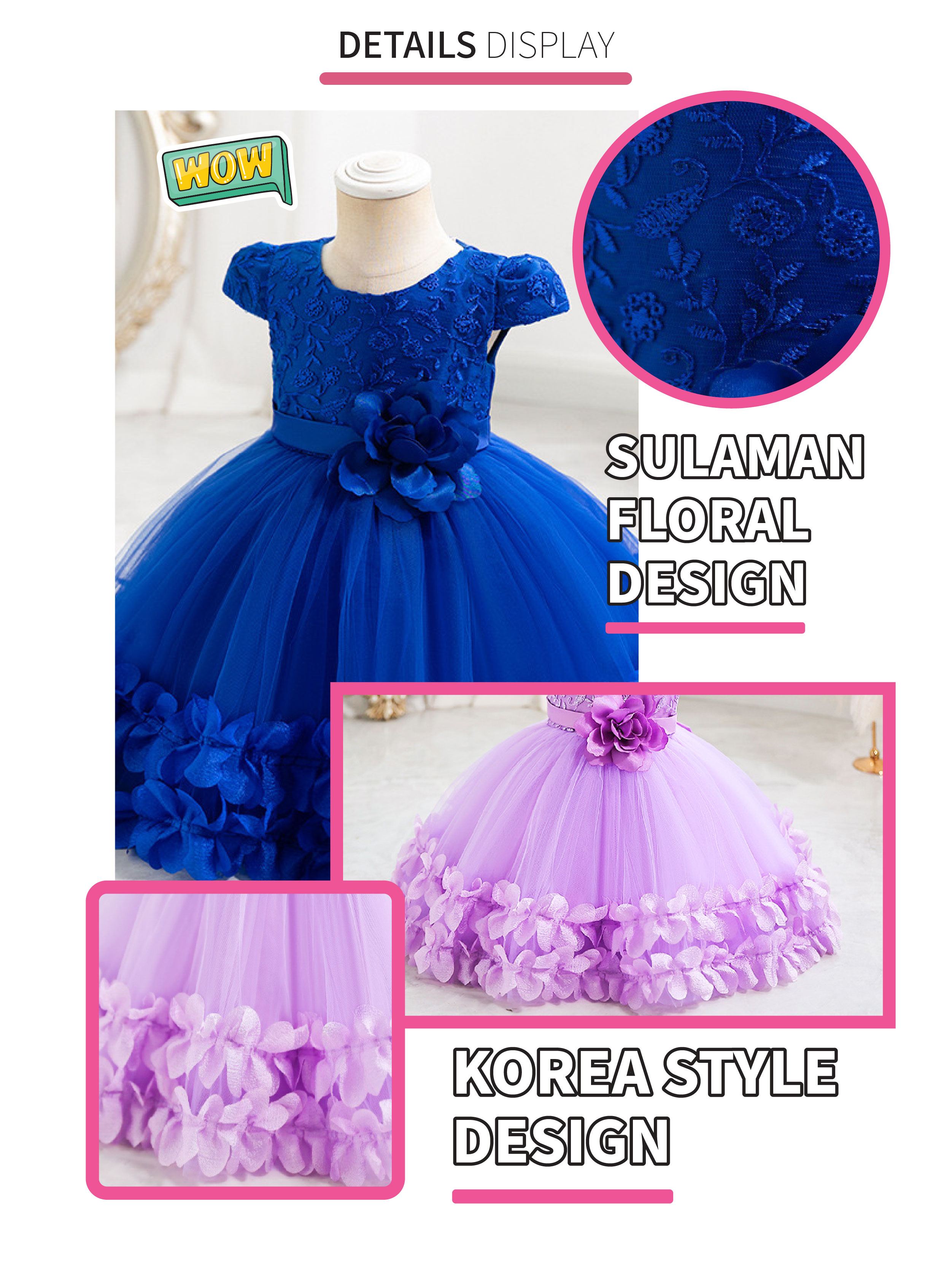 [0mth-4±yrs] Gaun Budak Kembang Retro Baby Girl Dress Princess Dress ...