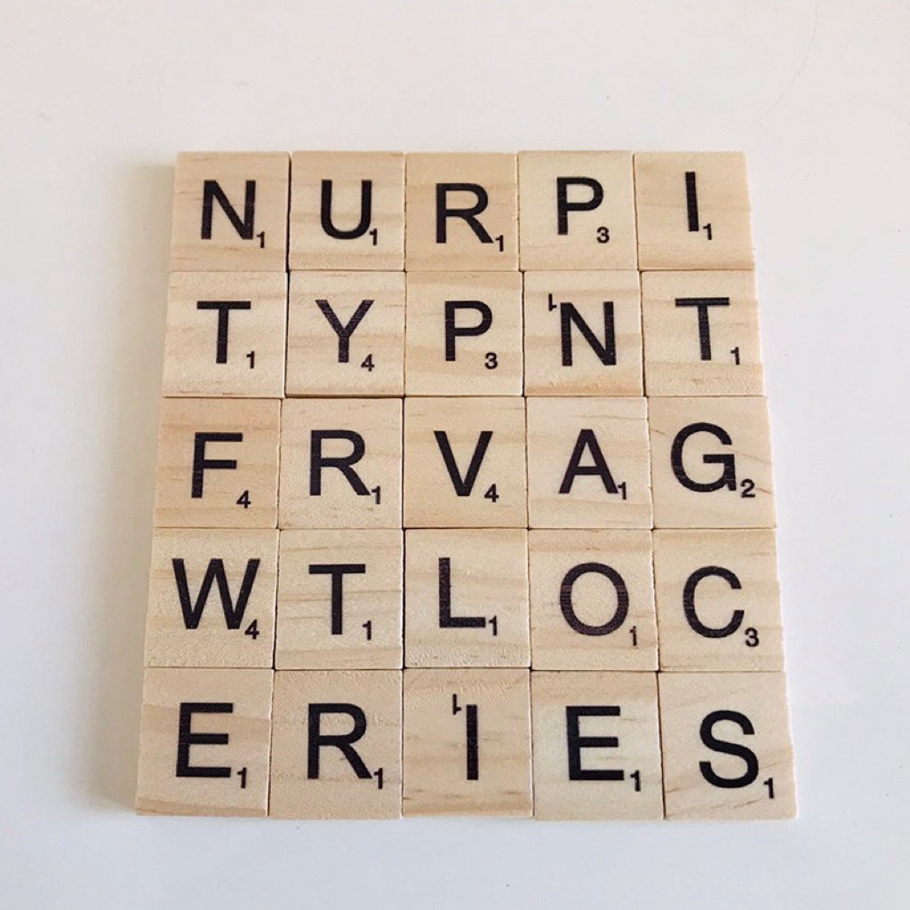 Capital letters Alphabets Wooden Scrabble Block game Tiles | Shopee ...