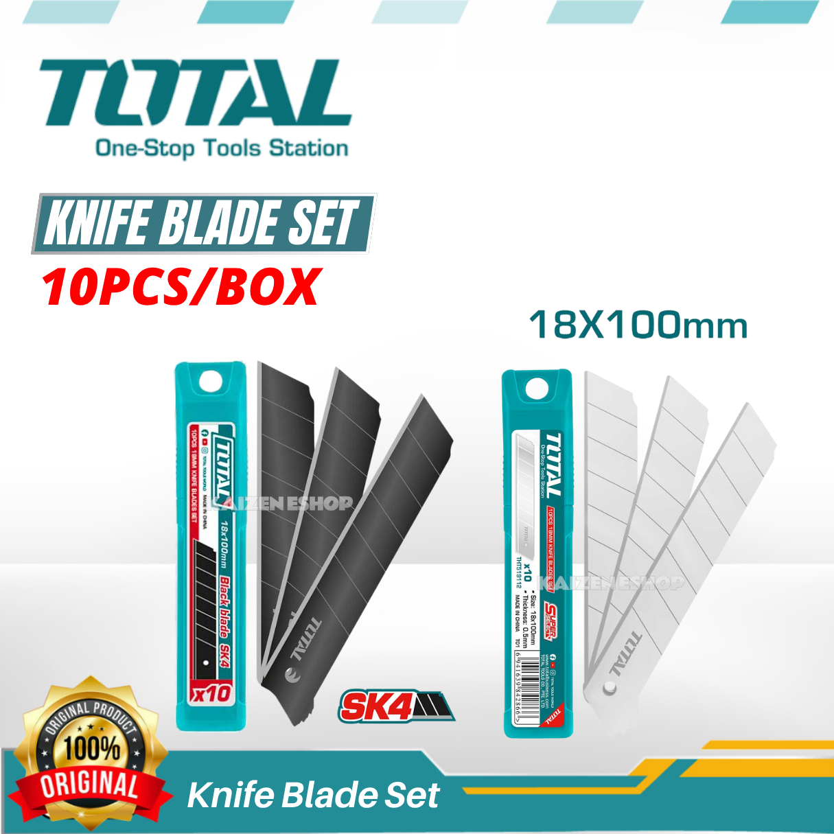 TOTAL THT519112 / THTCB181 10 Pcs 18mm Knife Blade Set 18x100mm | Shopee Malaysia