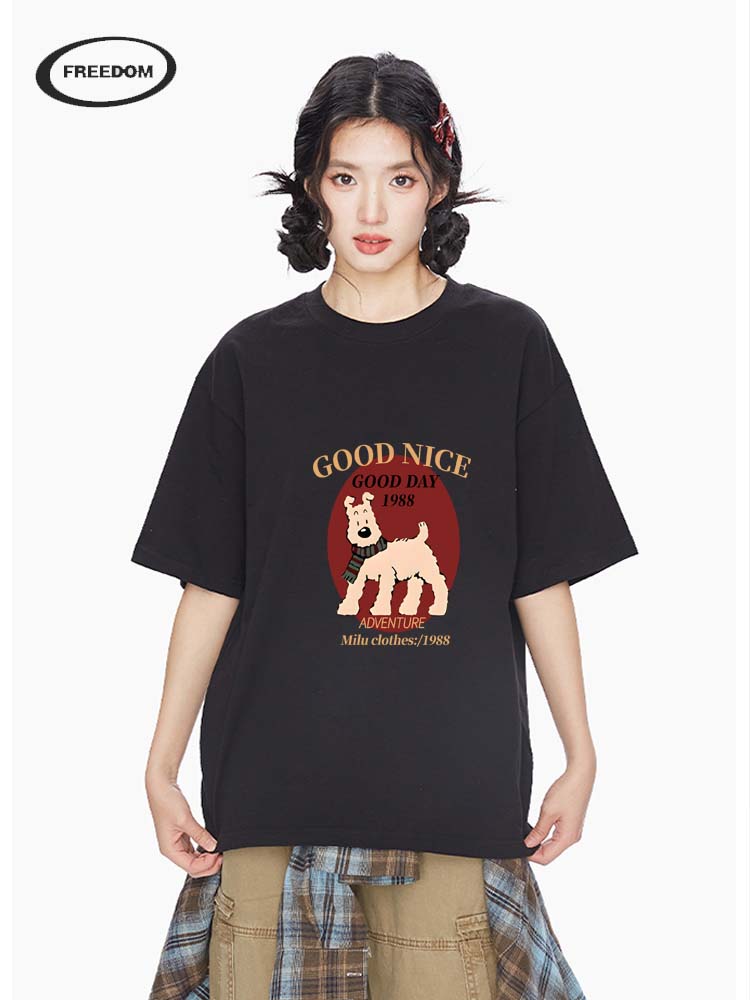 Niche cute style 2025 new loose short-sleeved t-shirt women's super ...